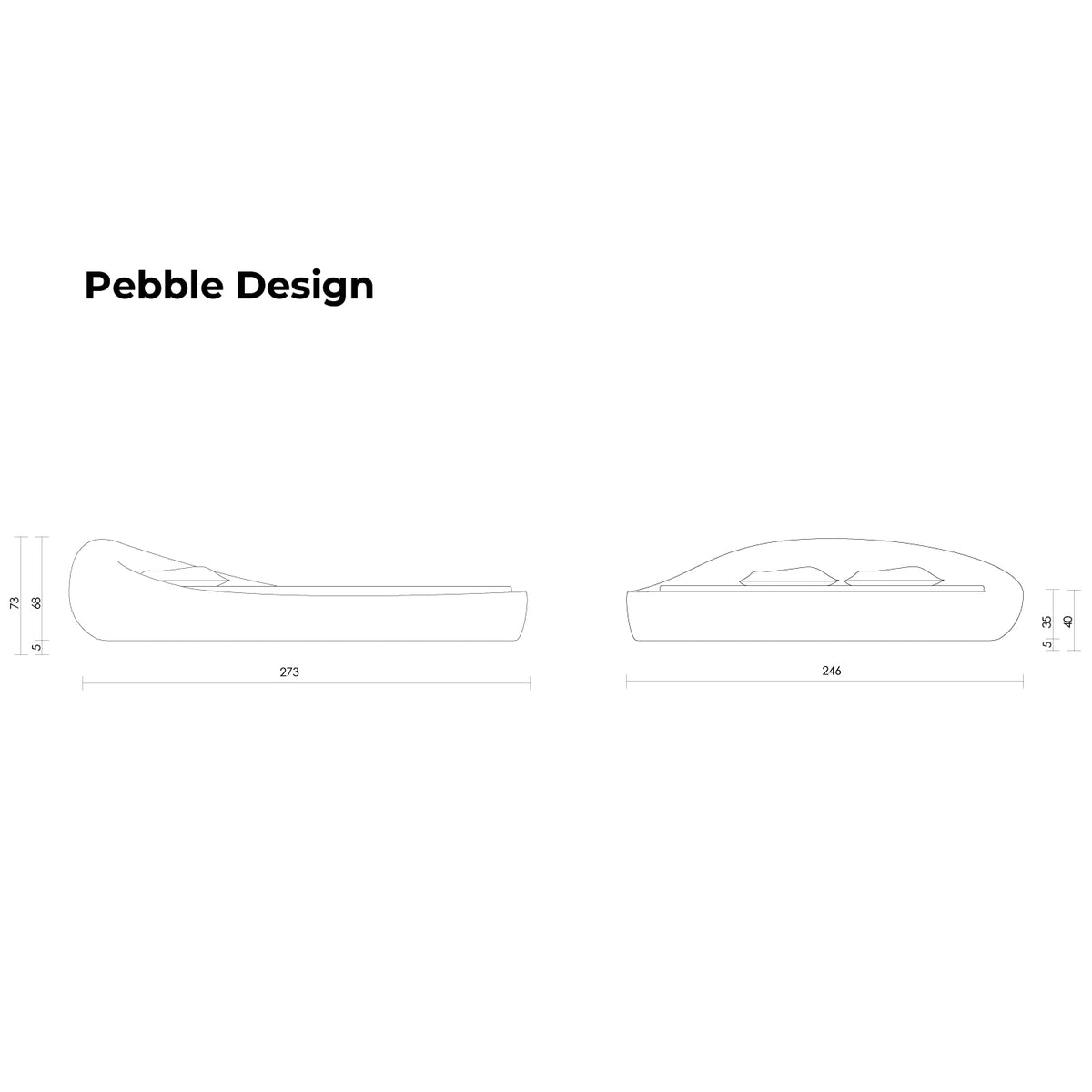 Pebble Design bed: comfort and refined design | DORELAN